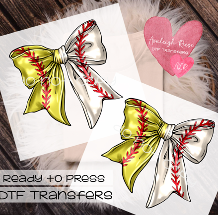 Baseball/Softball bow coquette DTF Transfer – AvaLeigh Reese