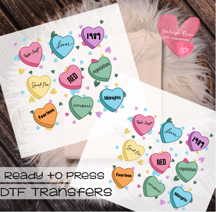 Swiftie Conversation Hearts DTF Transfer – AvaLeigh Reese