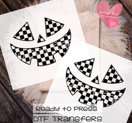 Checkered Jack o Lantern Transfer – AvaLeigh Reese